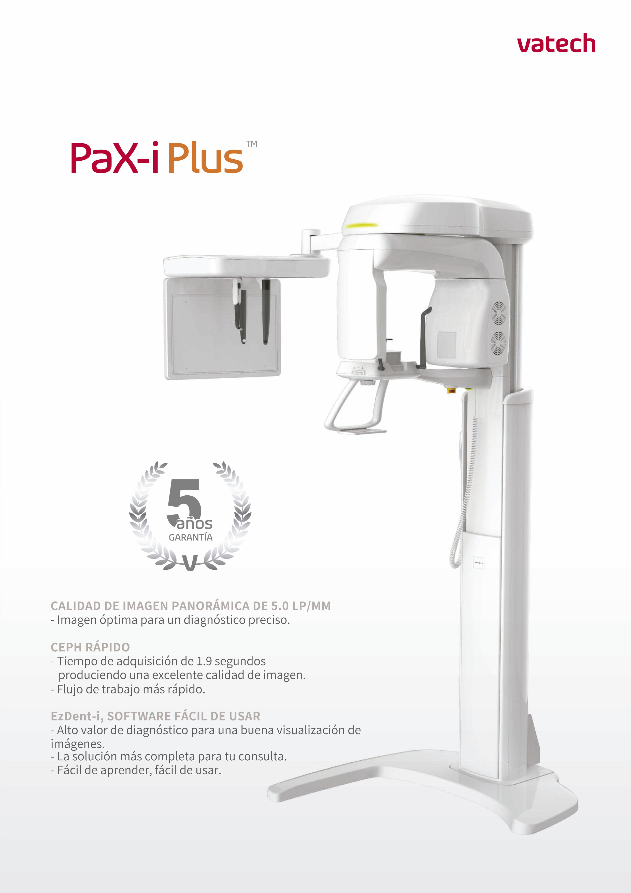 Rayos X Dental Panorámico y Lateral Digital Pax i Plus RC Vatech